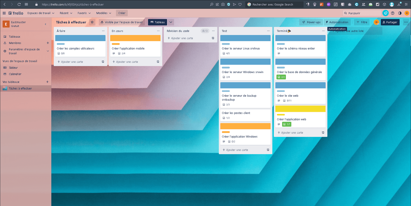 Trello : organisation des tâches - Portfolio de Mickaël
